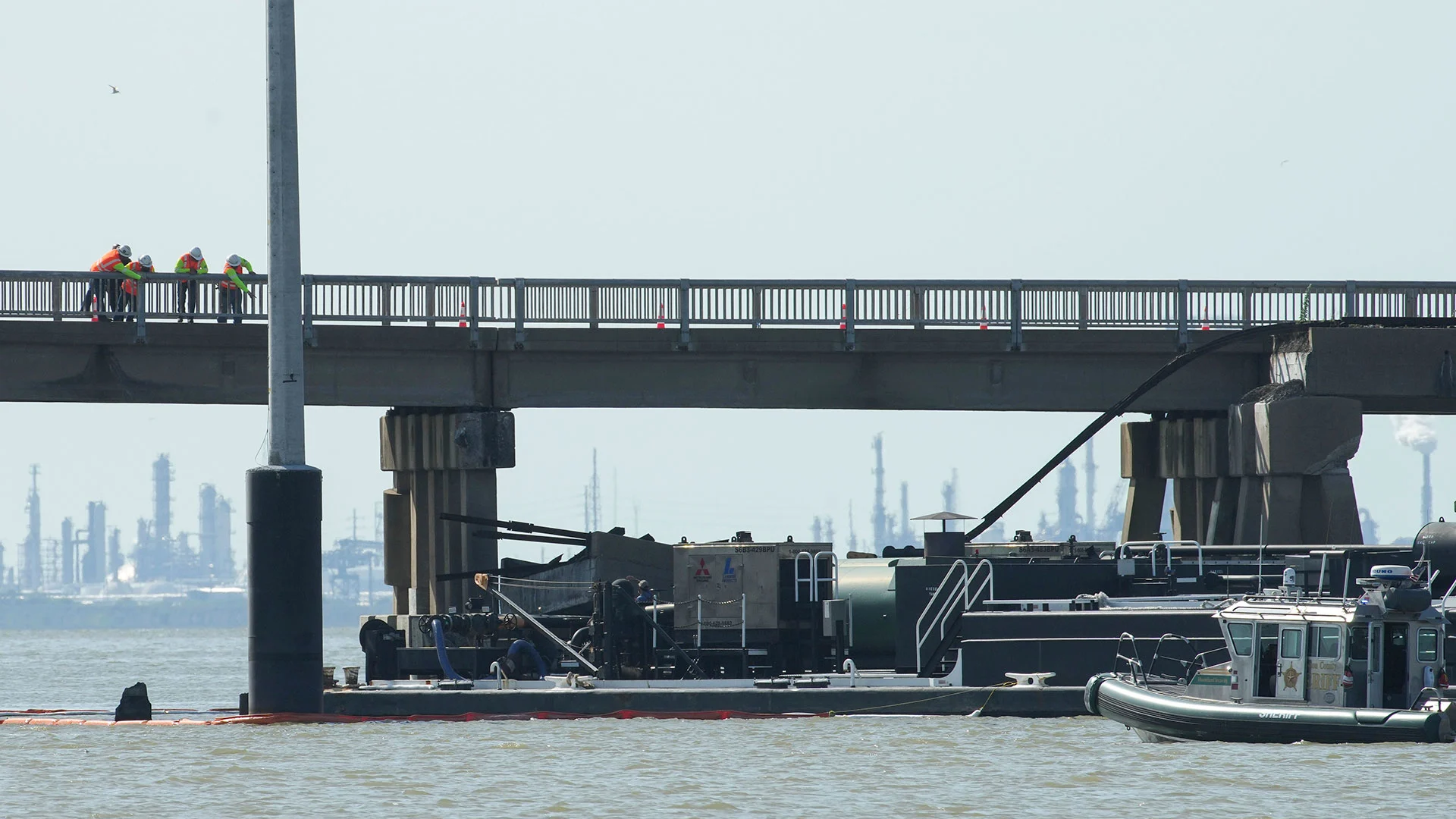 Barge collision at Port of Galveston causes oil spill and partial ...