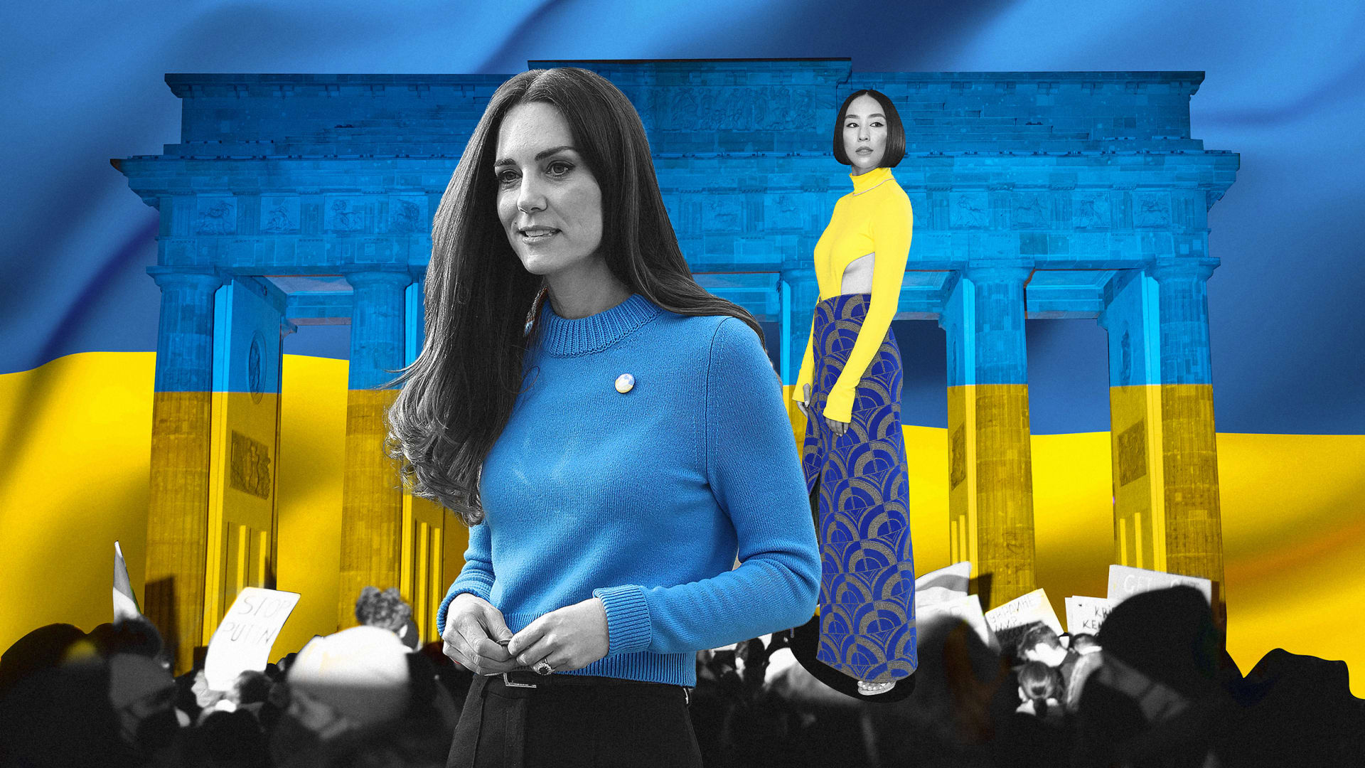 In a visual rebuke to Putin, Ukraine's colors are being displayed in ...