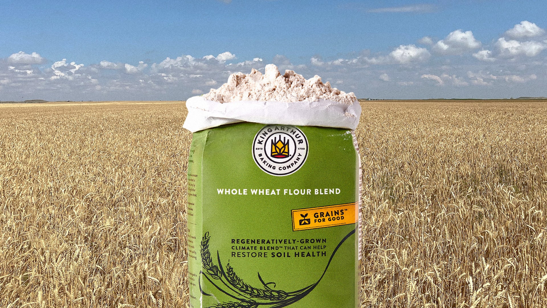 King Arthur launches a new 100% regeneratively-grown flour blend