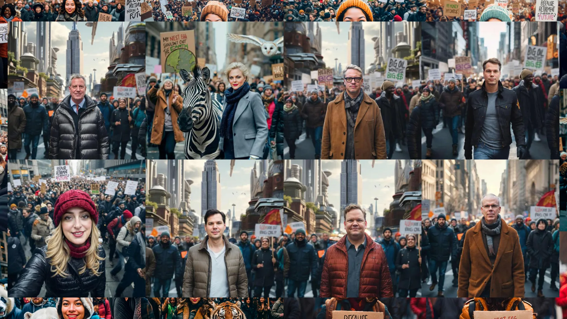 AI-generated celebrities join a protest on Big Oil