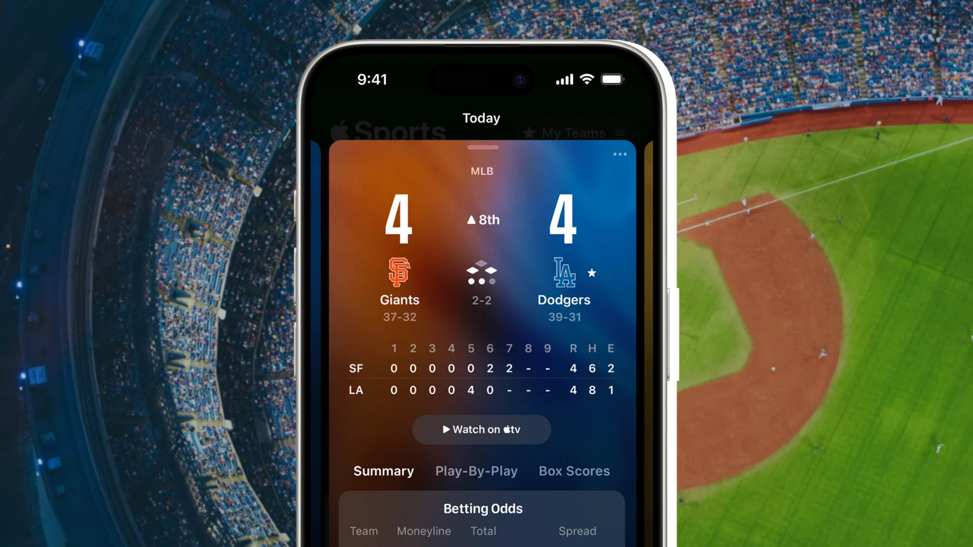 Apple's new Sports app for the iPhone is all about the scores