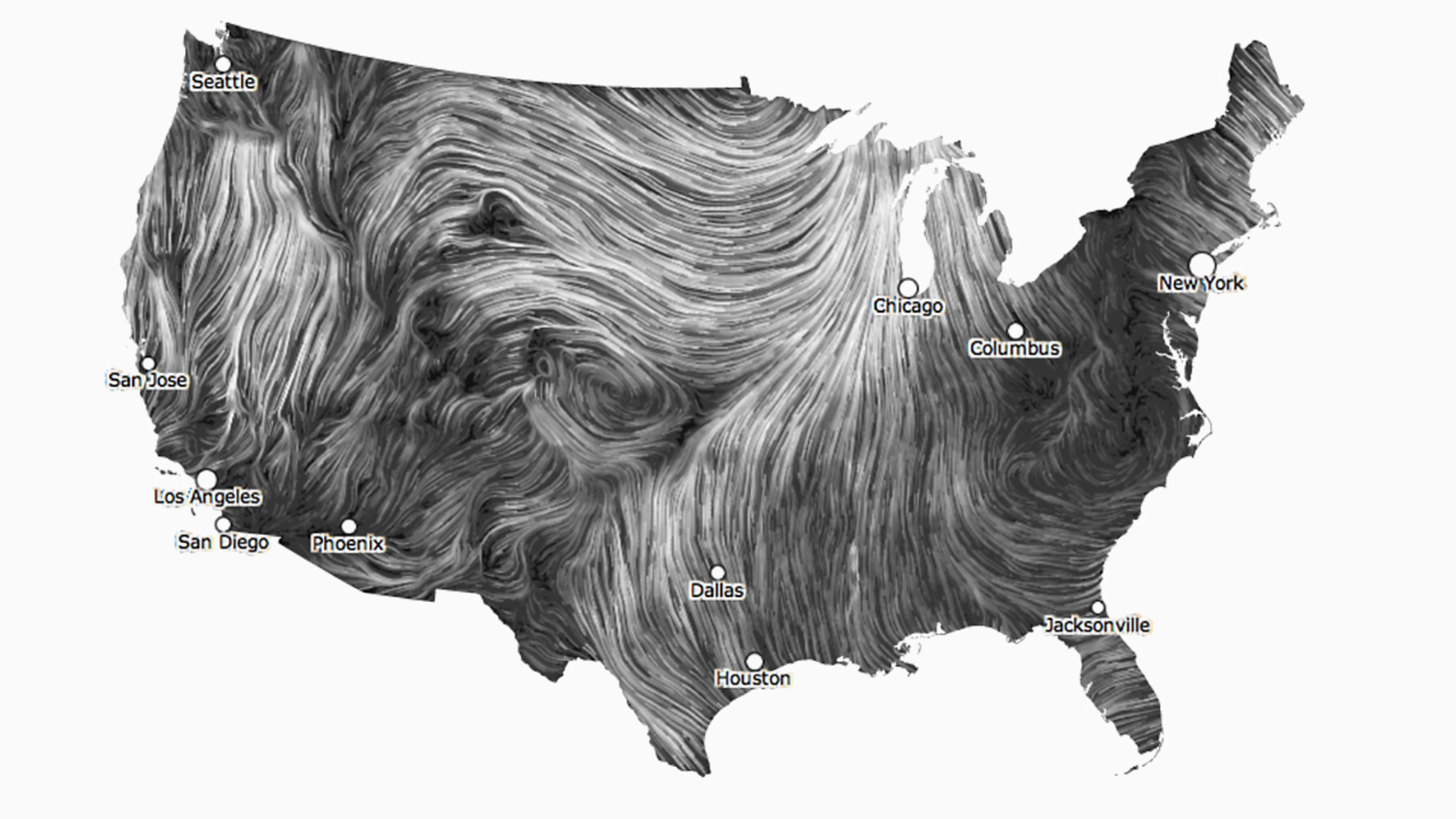 A Mesmerizing Visualization Of Wind In The U.S. - Fast Company