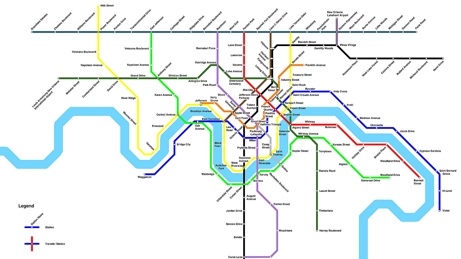 Subway Maps For Cities Without Subways, Dreamed Up By An 8th Grader ...