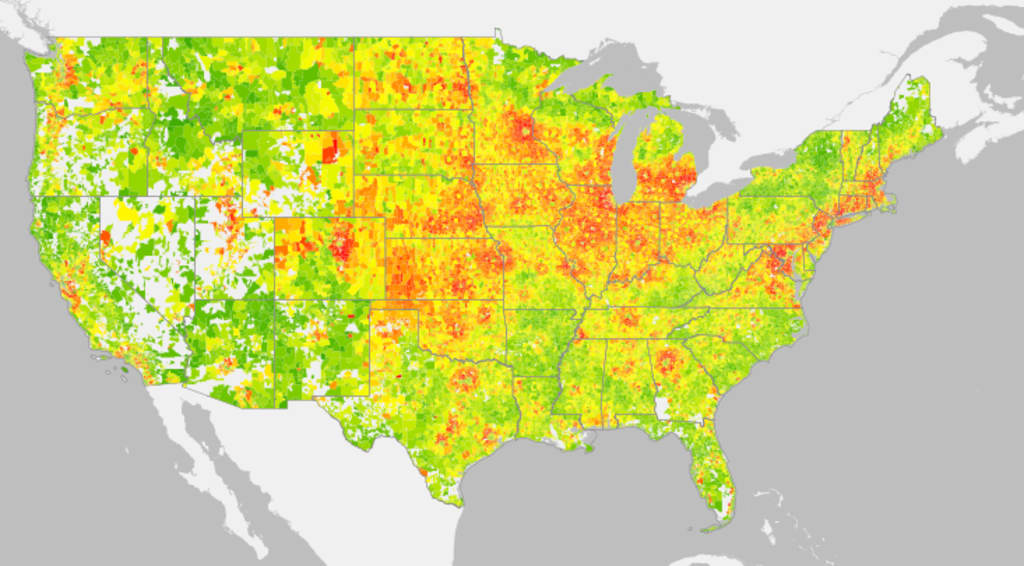A Map Of The Carbon Footprint Of All 31,000 ZIP Codes In The U.S ...