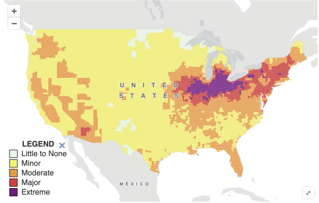 Heat wave 2024: CDC map, see health risk where you live today - Fast ...