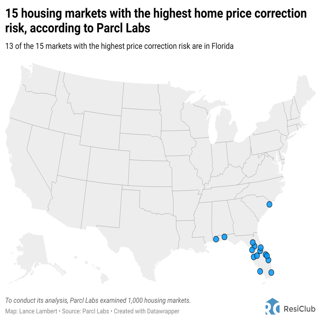 15 housing markets with the highest home price correction risk - Fast ...