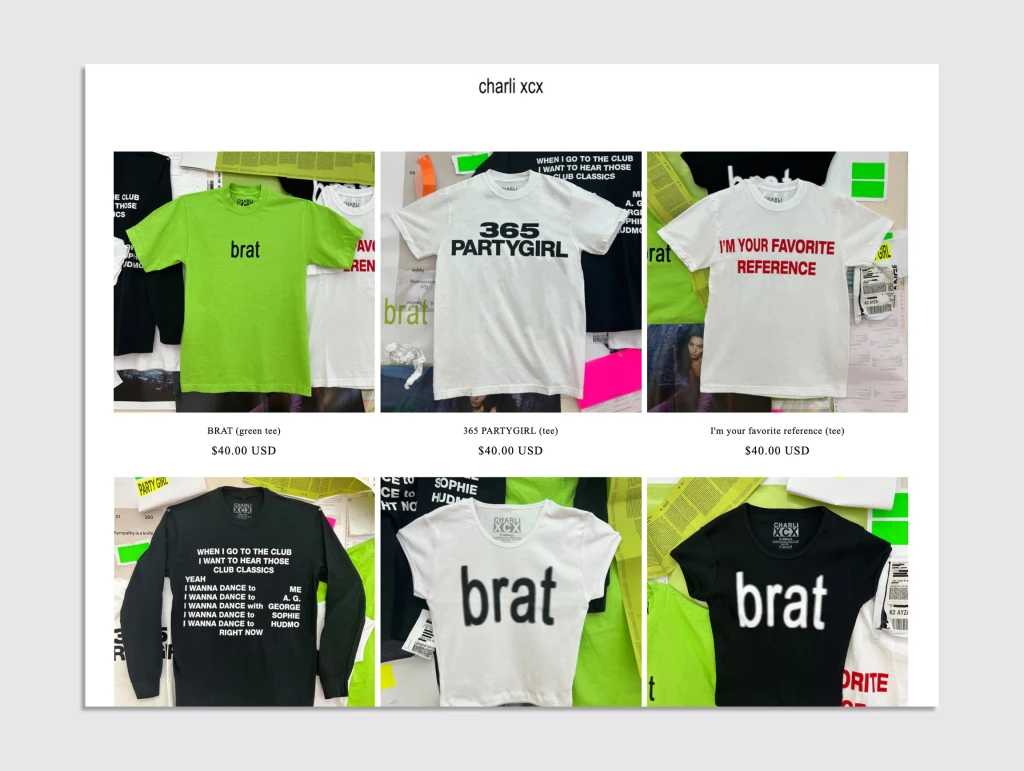 Official Brat merch is finally here - Fast Company