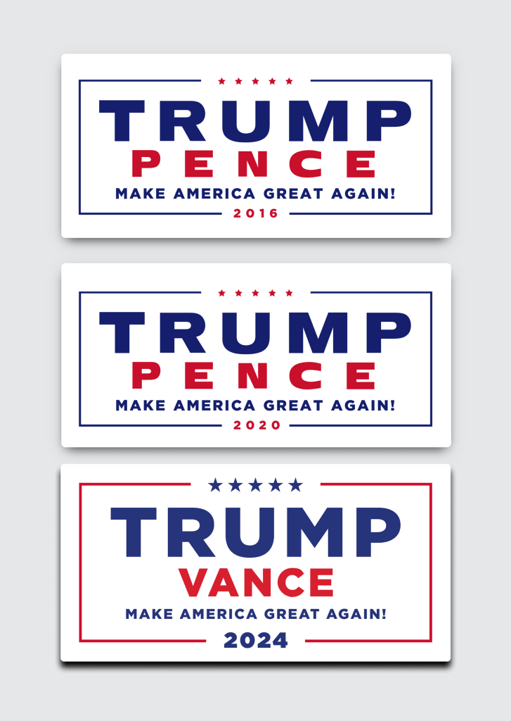 The new Trump-Vance logo looks familiar—and that's exactly the point ...