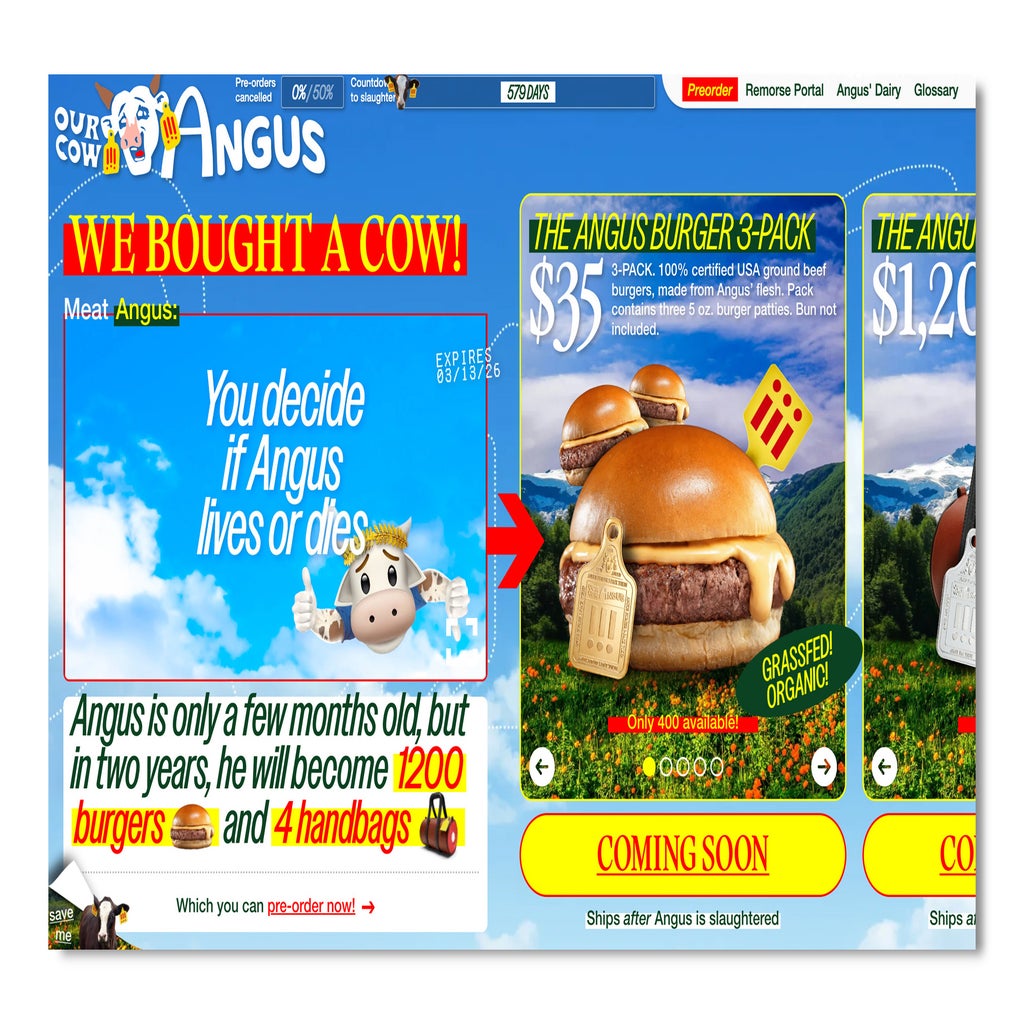 Do you want this burger, or do you want this baby cow to live? - Fast ...