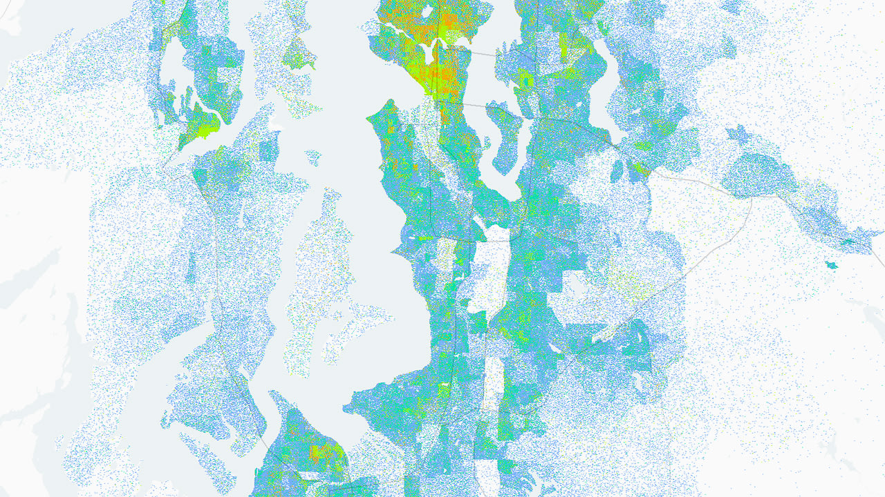 An Infographic Portrait Of Seattle's Commutes, Rendered In Dots - Fast ...