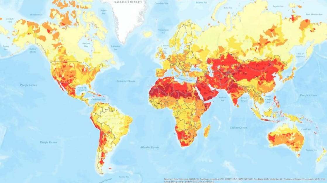 An Incredibly Detailed Map Shows The Potential Of Global Water Risks ...