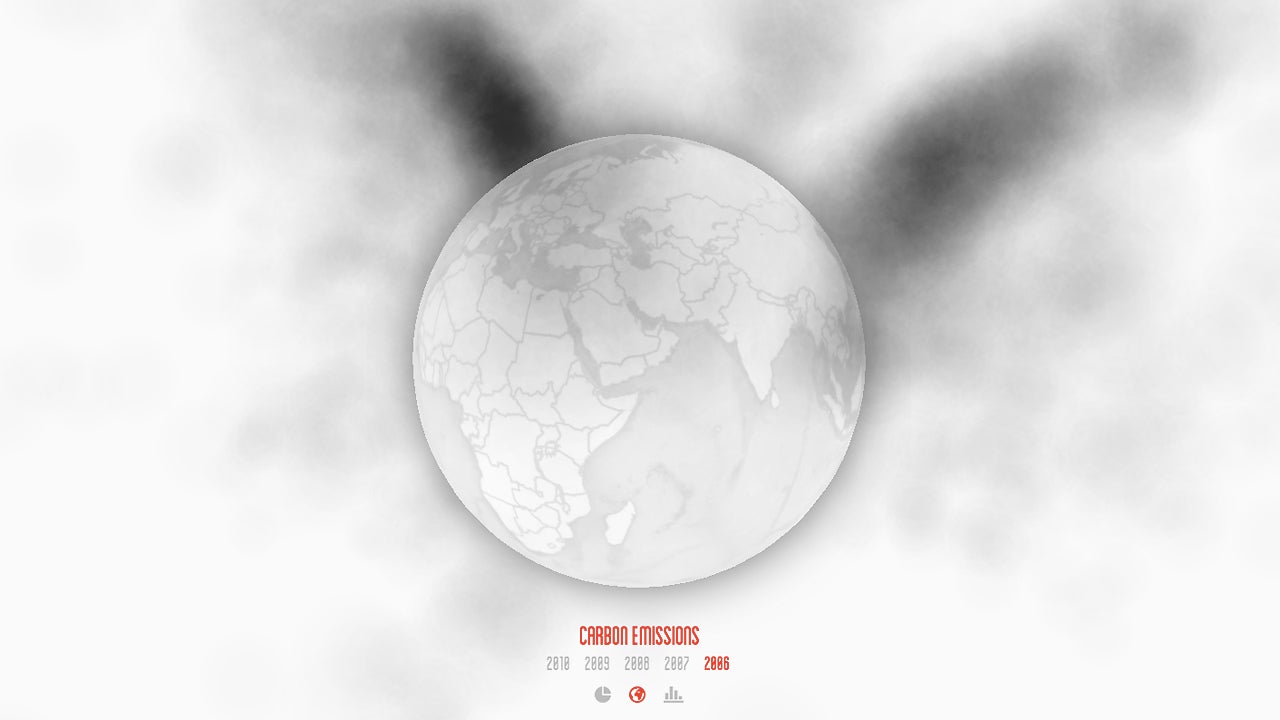 A 3-D Visualization Of The World's Carbon Emissions As Plumes Of Smoke ...