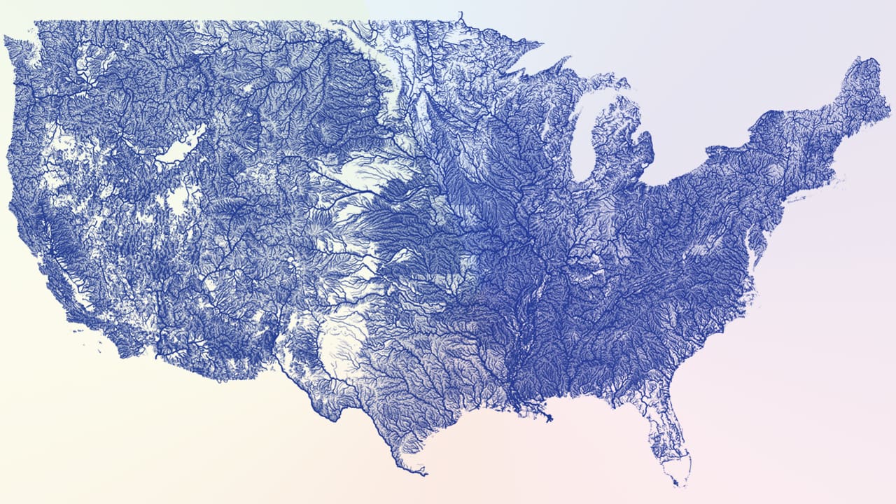 A Stunning Map of Every American River - Fast Company