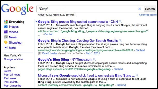 Bing Director Calls Google Copying Accusations "Crap," Appeals to ...