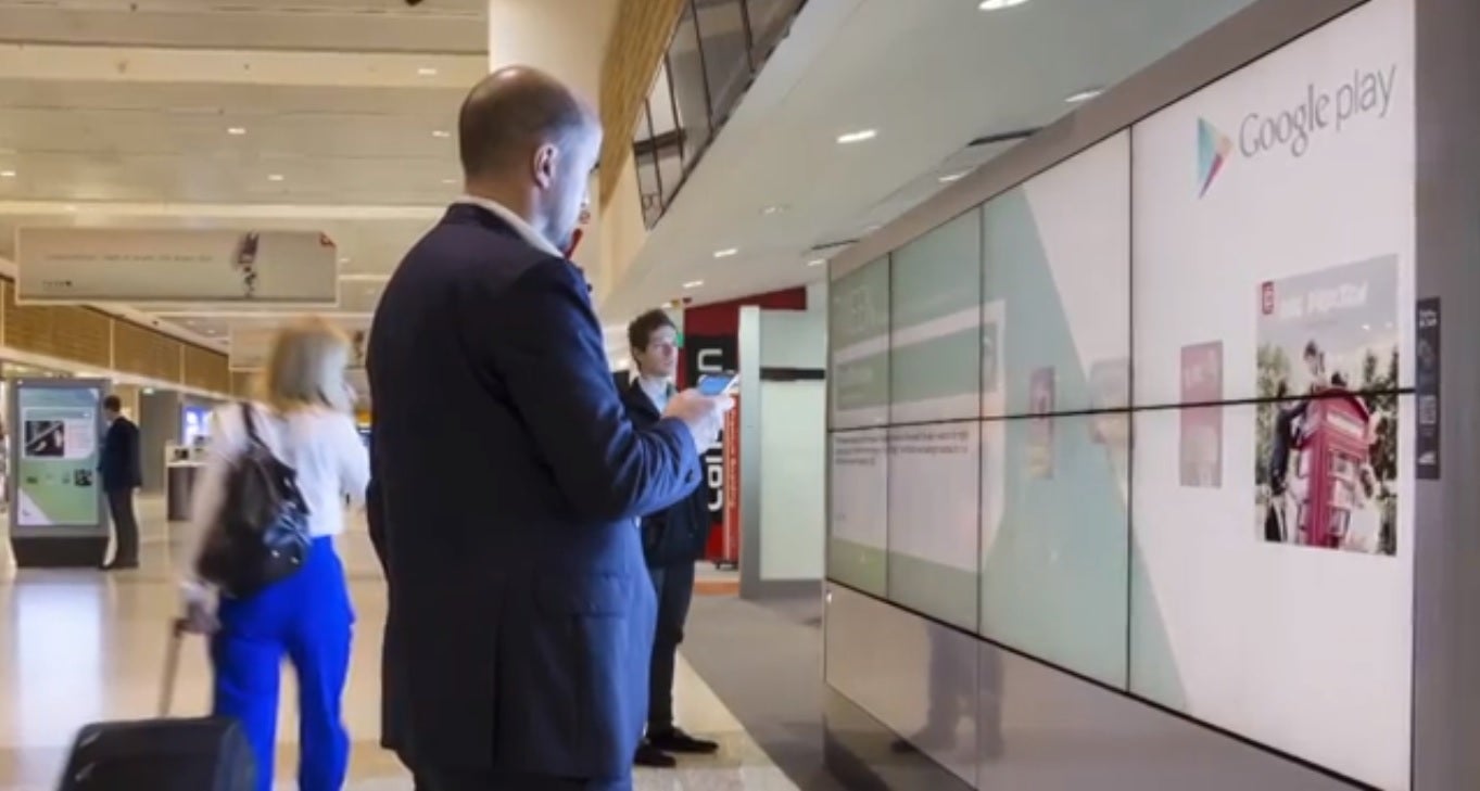 Google's Futuristic Airport Billboards Are Interactive, Allow You To ...