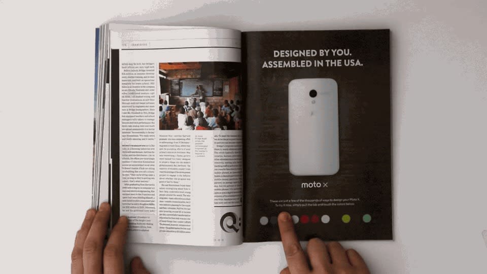 Motorola's Newest Moto X Print Ad Let's You Change Its Colors - Fast ...