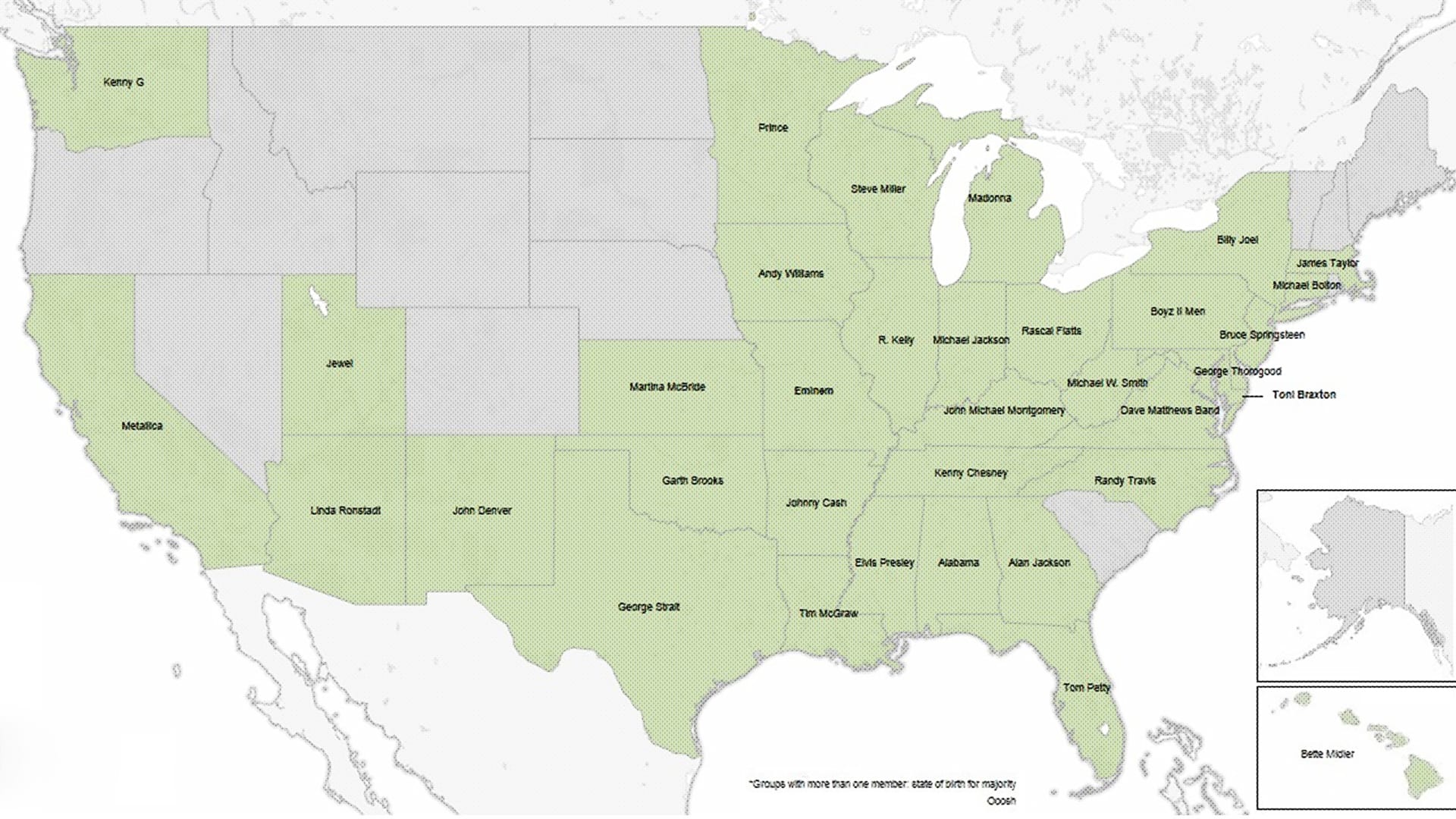 Infographic: This U.S. Map Reveals the Top-Selling Musician From Each ...