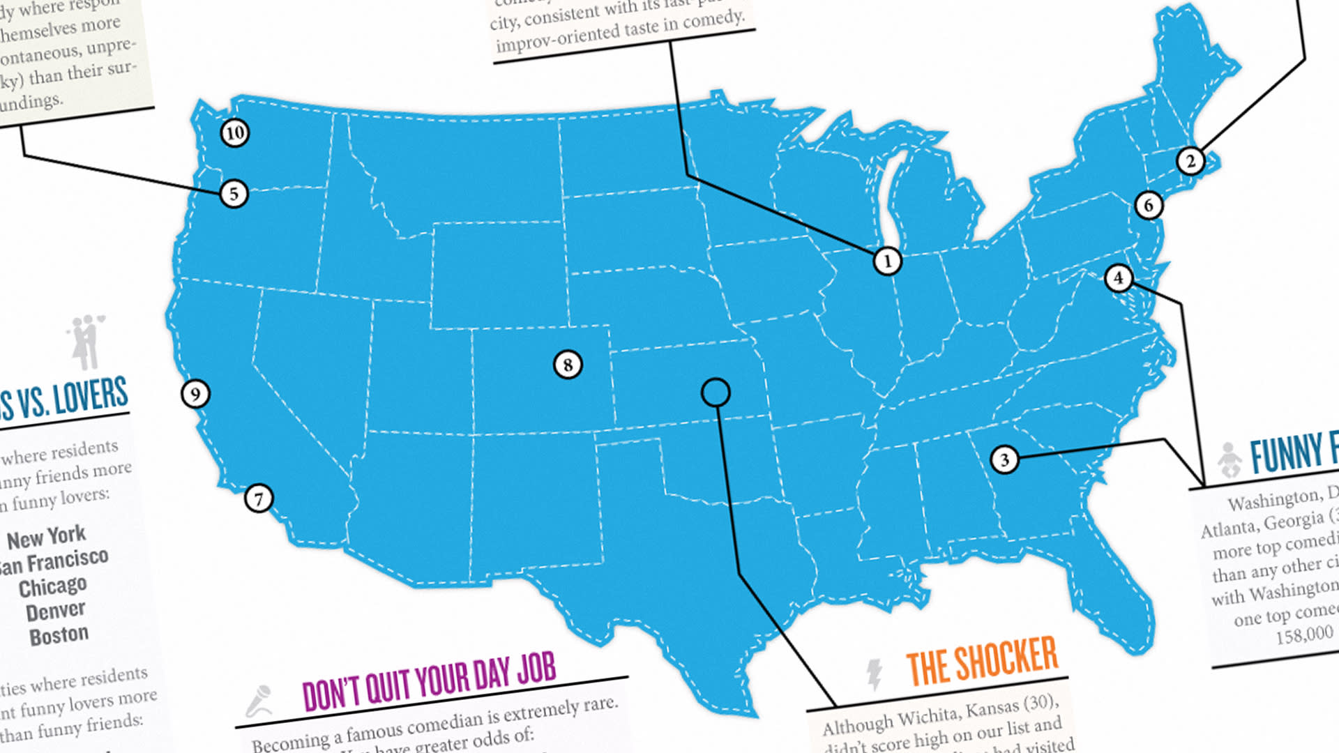 Infographic: These Are The Funniest (And Least Funny) Cities In America ...