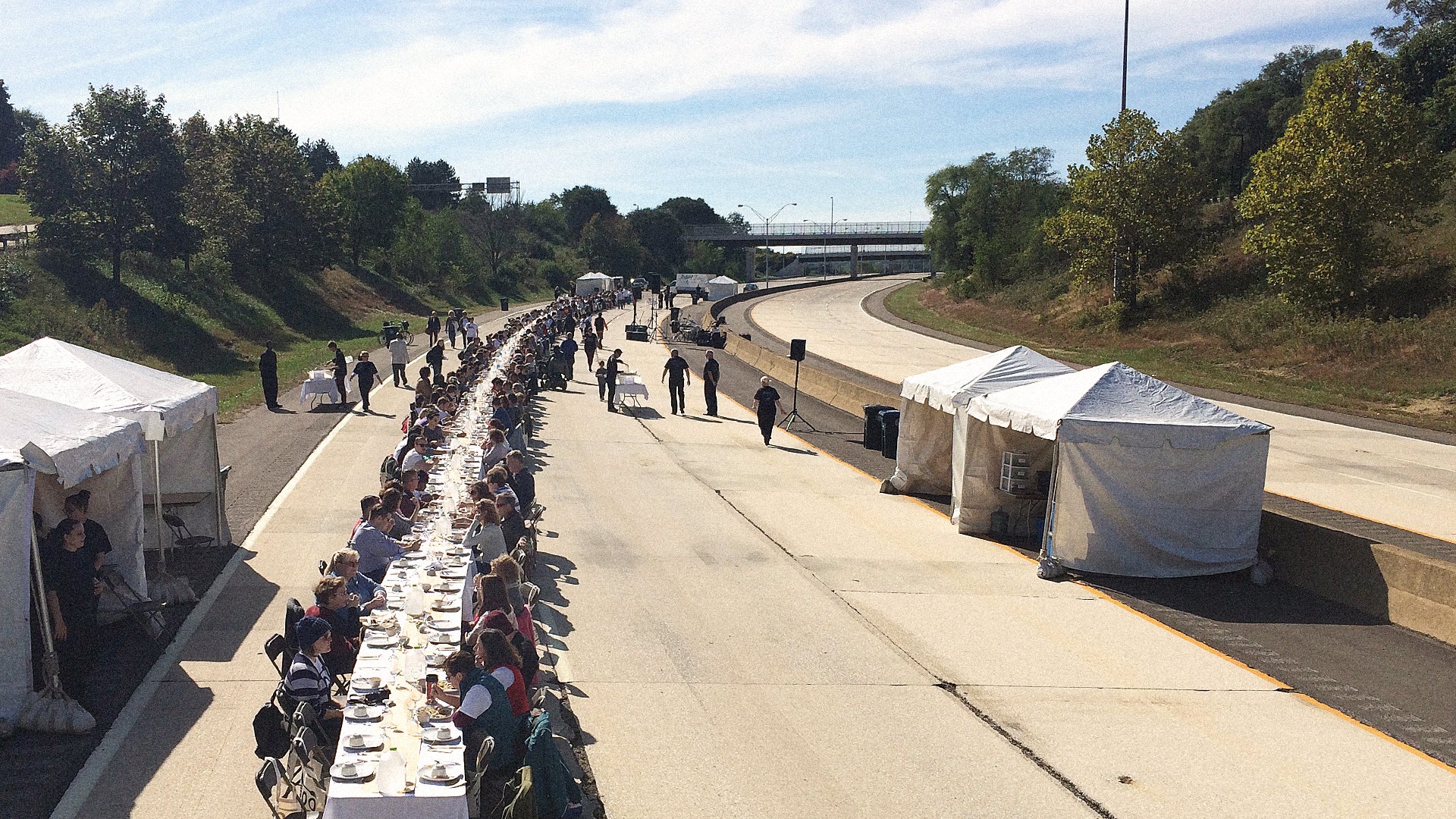 An Artist Stopped Traffic On An Ohio Freeway To Host A Citywide Dinner ...