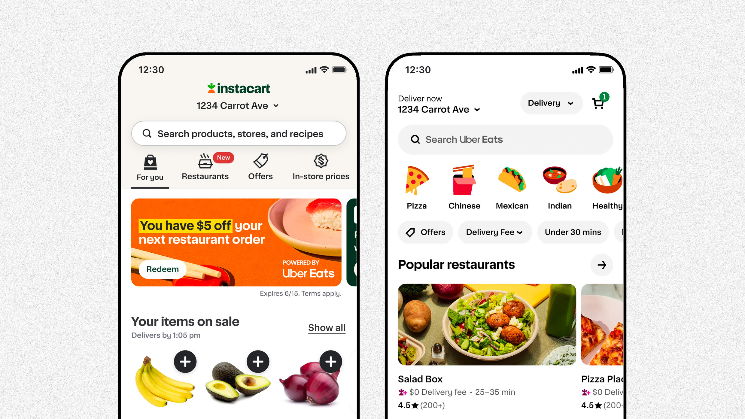 Instacart will soon let users order food in the app from Uber Eats ...