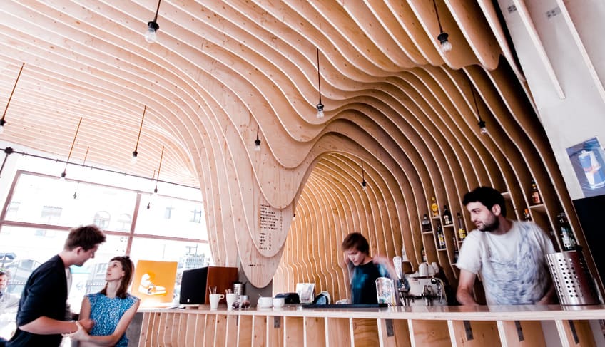 A Cafe Constructed Entirely Of Plywood Ribs - Fast Company