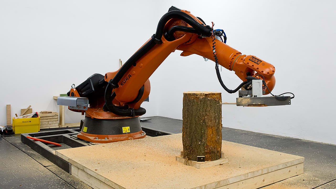 A Robot Lumberjack Chainsaws Trees Into Chairs - Fast Company