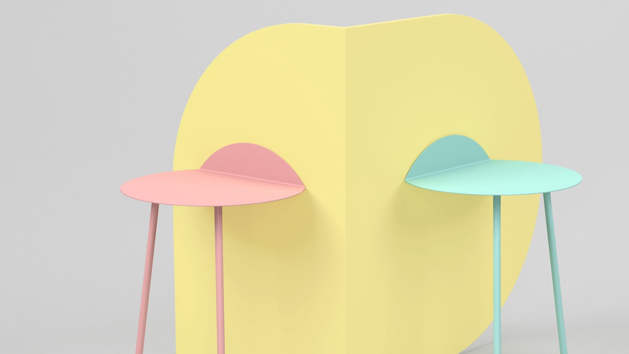 This Little Two-Legged Table Rests Comfortably Against A Wall - Fast ...