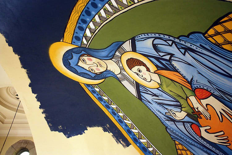 Graffiti Artists Spray Paint A Church Fresco, In Ancient Style - Fast ...