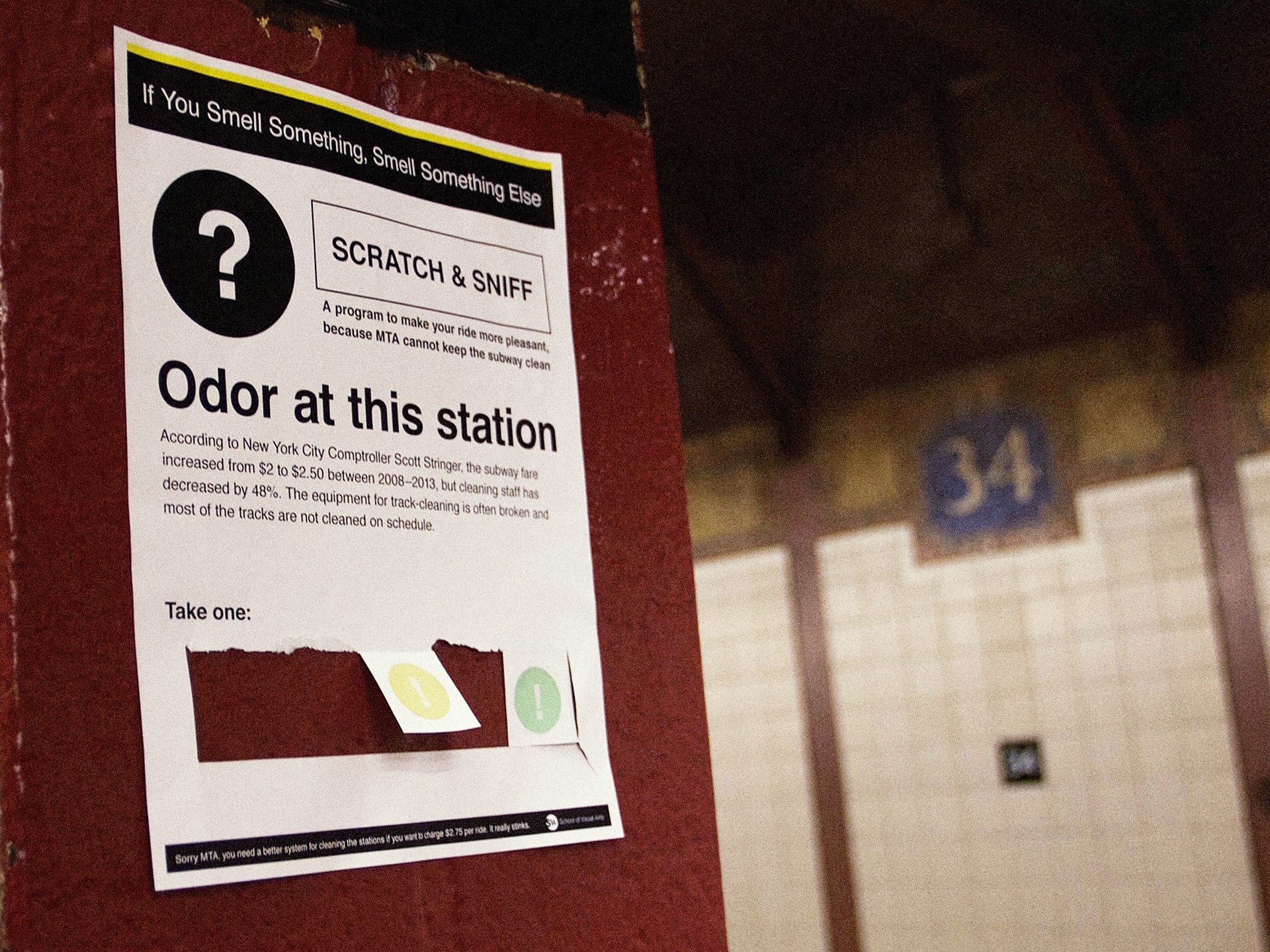 Scratch-And-Sniff Posters Help Mask NYC Subway's Odious Smells - Fast ...