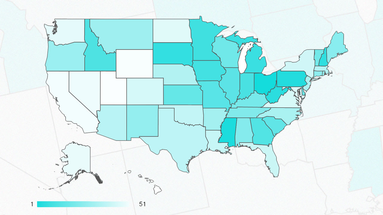 Here's a map showing the best and worst states for student debt - Fast ...