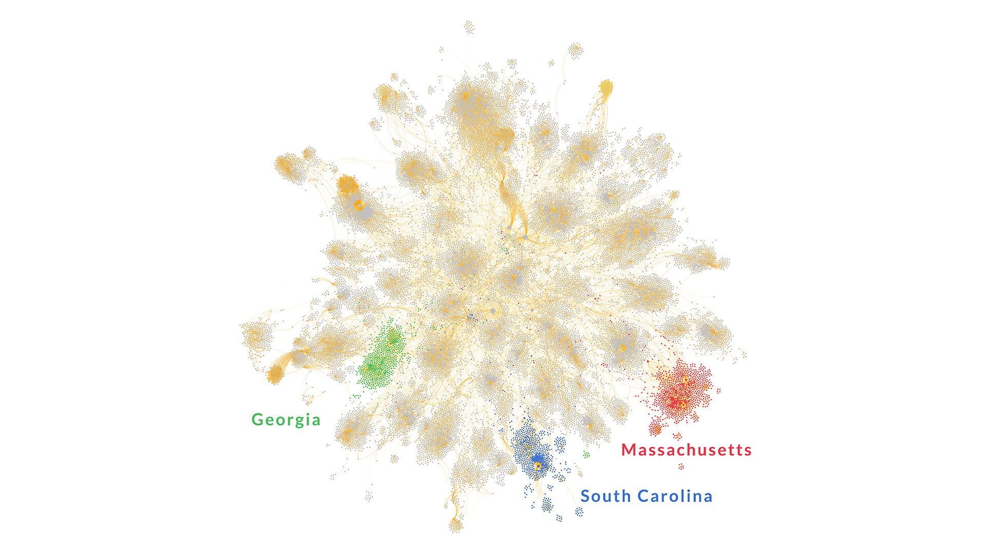 This crazily complex image shows the online footprint of all 50 states ...