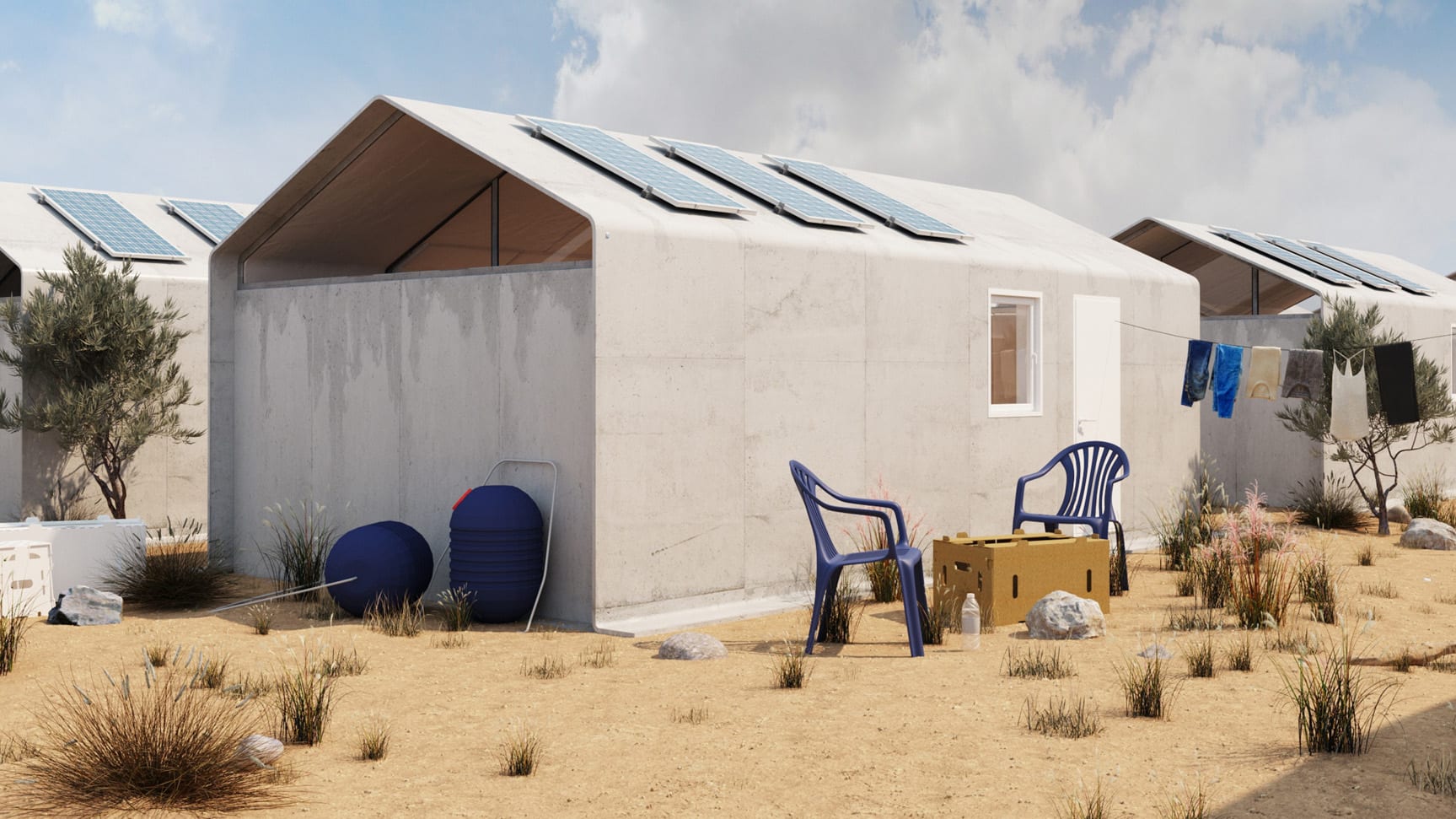 This "just-add-water" refugee shelter can be built by hand in a day ...