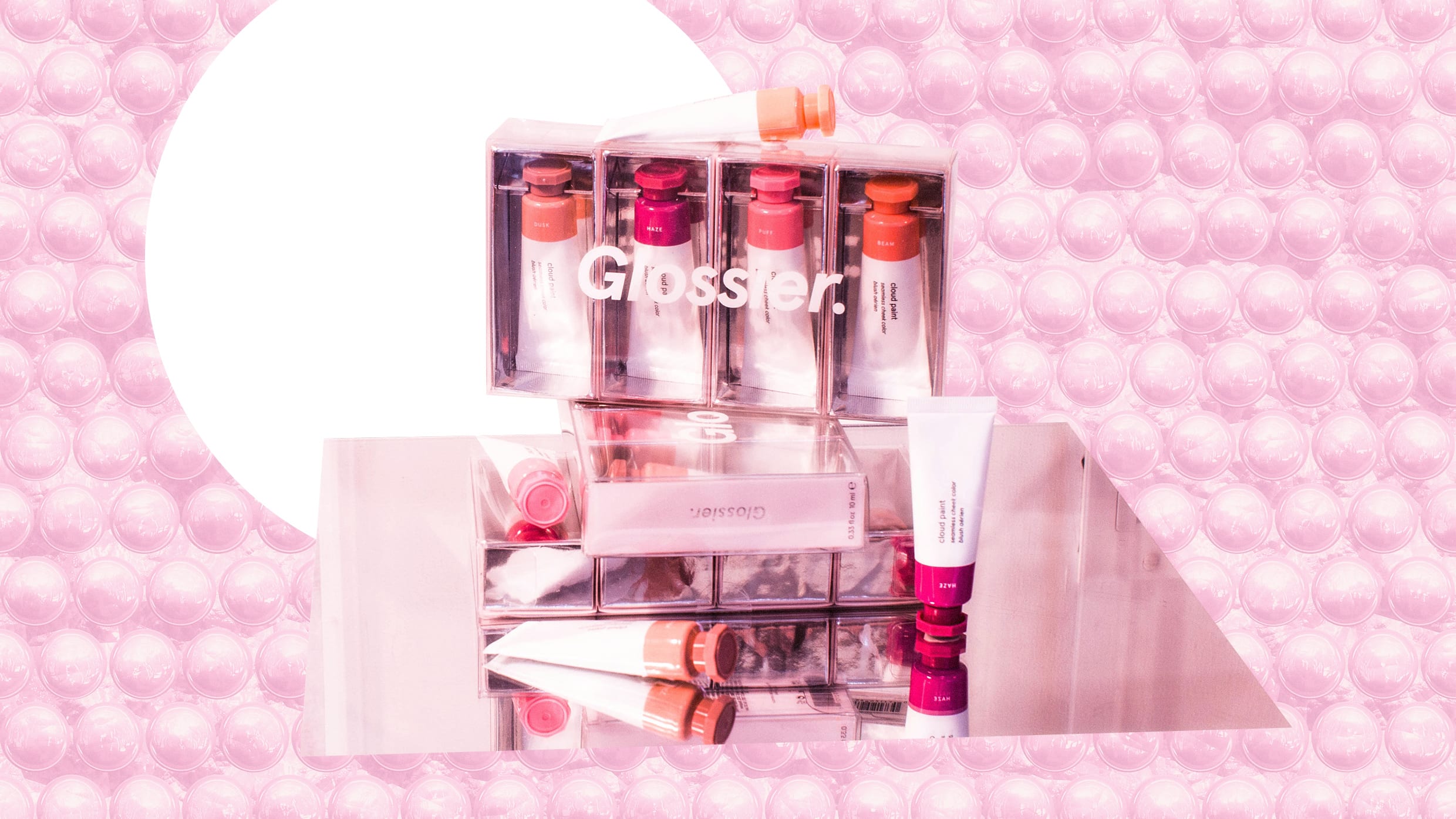 Glossier bubble wrap store
