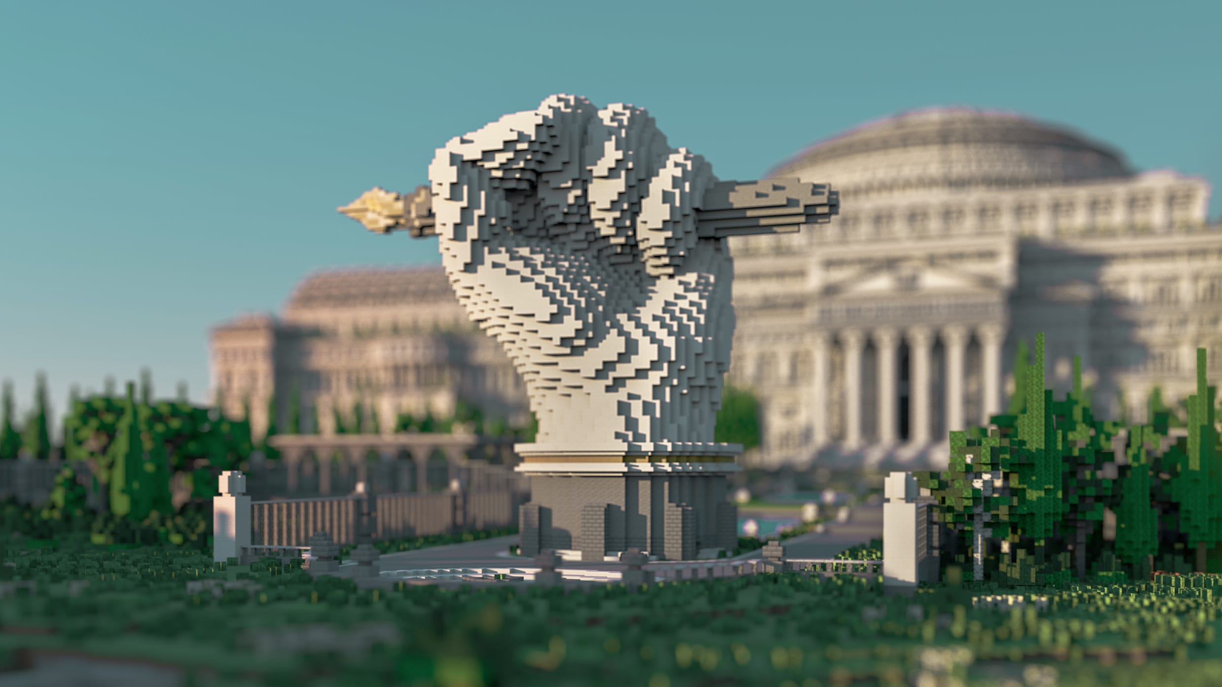 This beautiful library in 'Minecraft' lets people access the work of ...