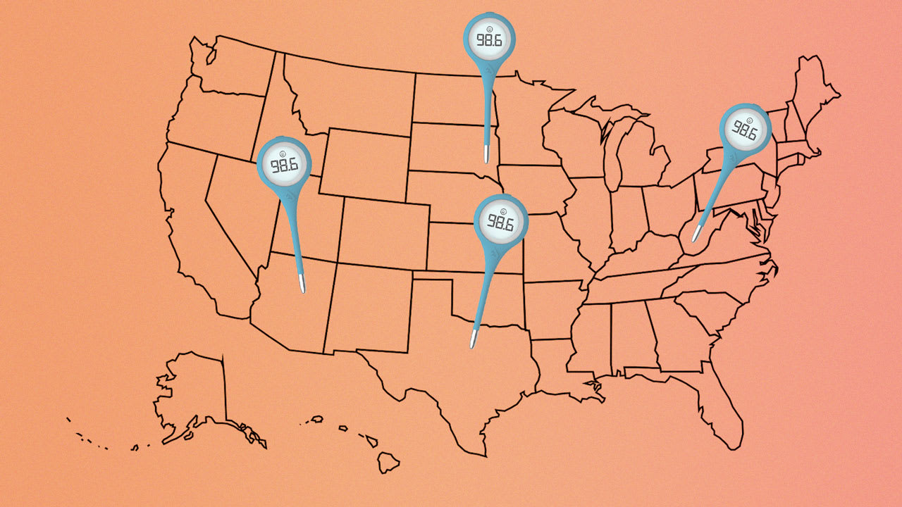 This map uses smart thermometers to detect potential surges in COVID-19 ...