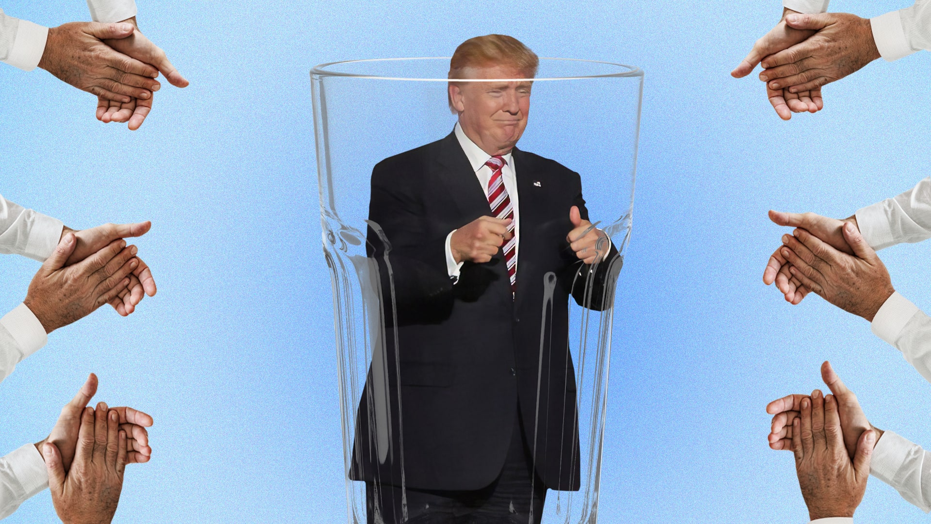 Viral moment from Trump's rally inspires funny #OneHandWaterChallenge ...