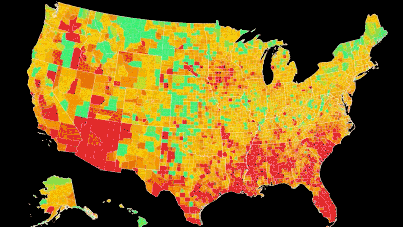 Watch how and where COVID spread across the United States in 22 seconds ...
