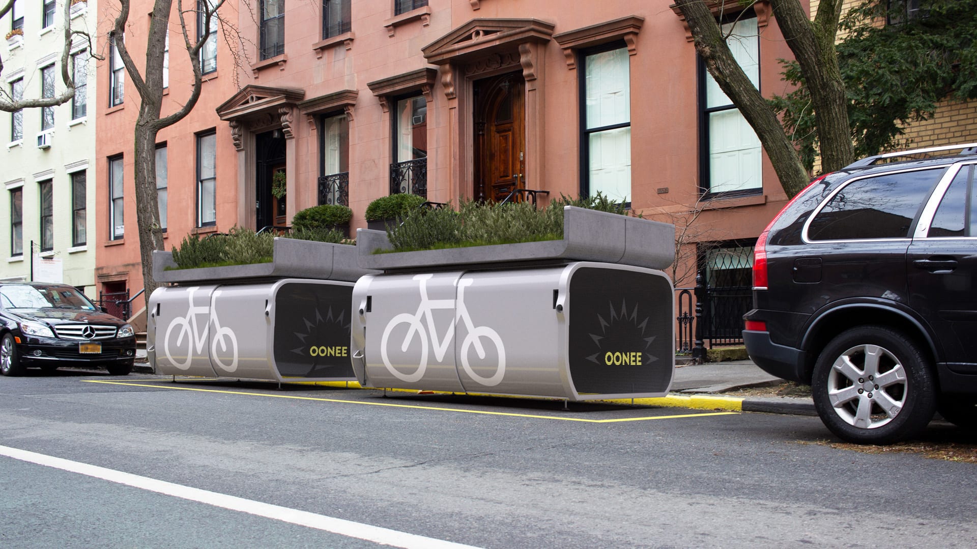 These bike parking pods are designed to sit in a parking space - Fast ...