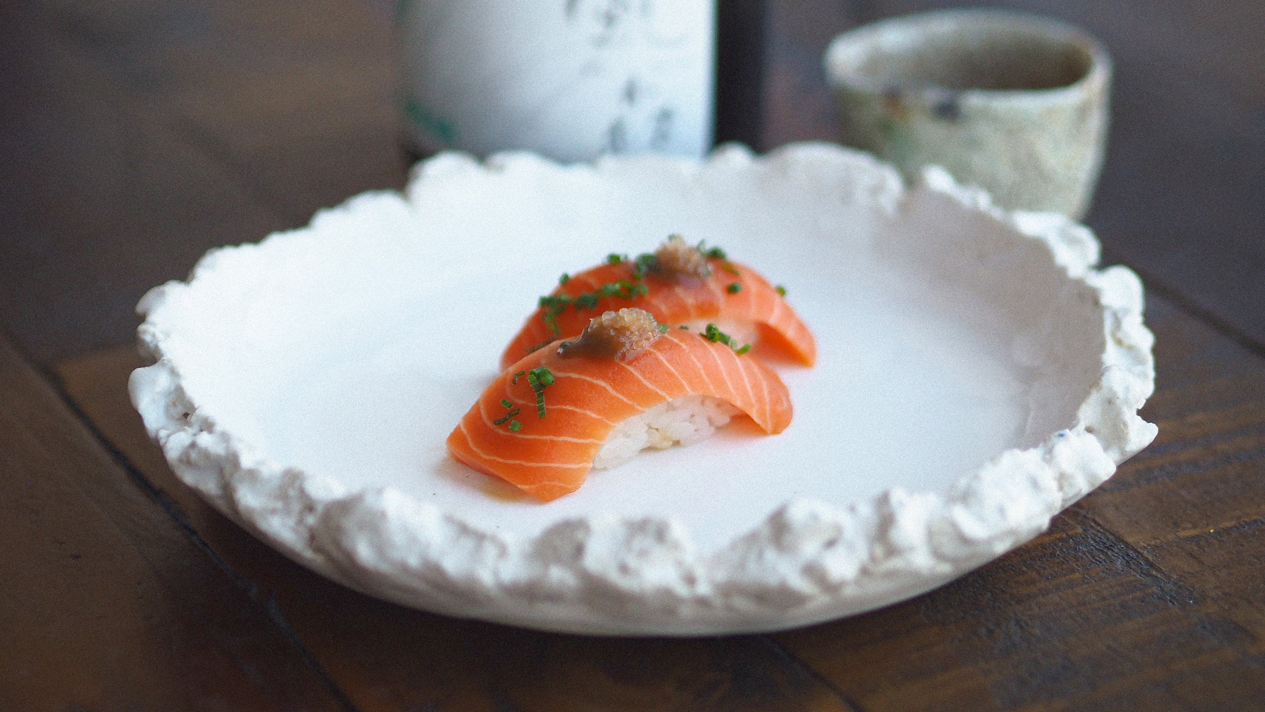 The salmon in this sushi didn't come from the ocean—it was harvested ...