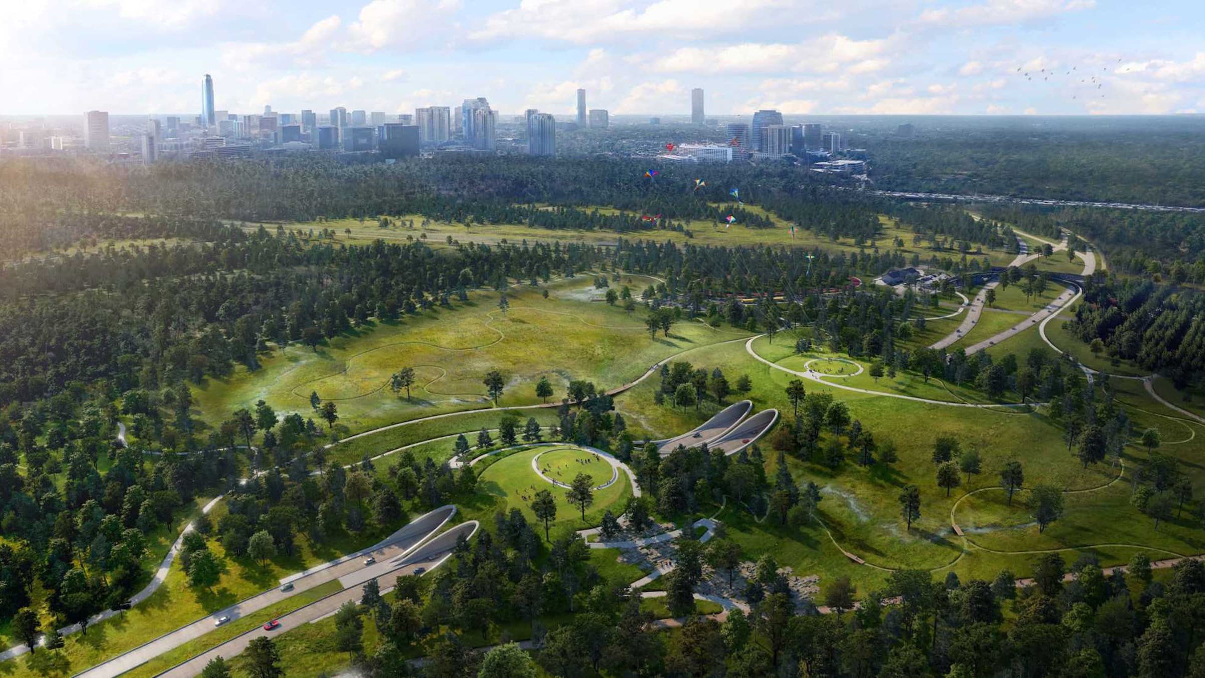 Houston covered its Memorial Drive highway with a park