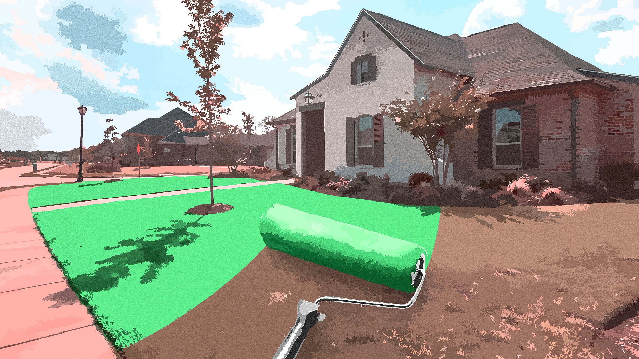 Why are people painting their grass?