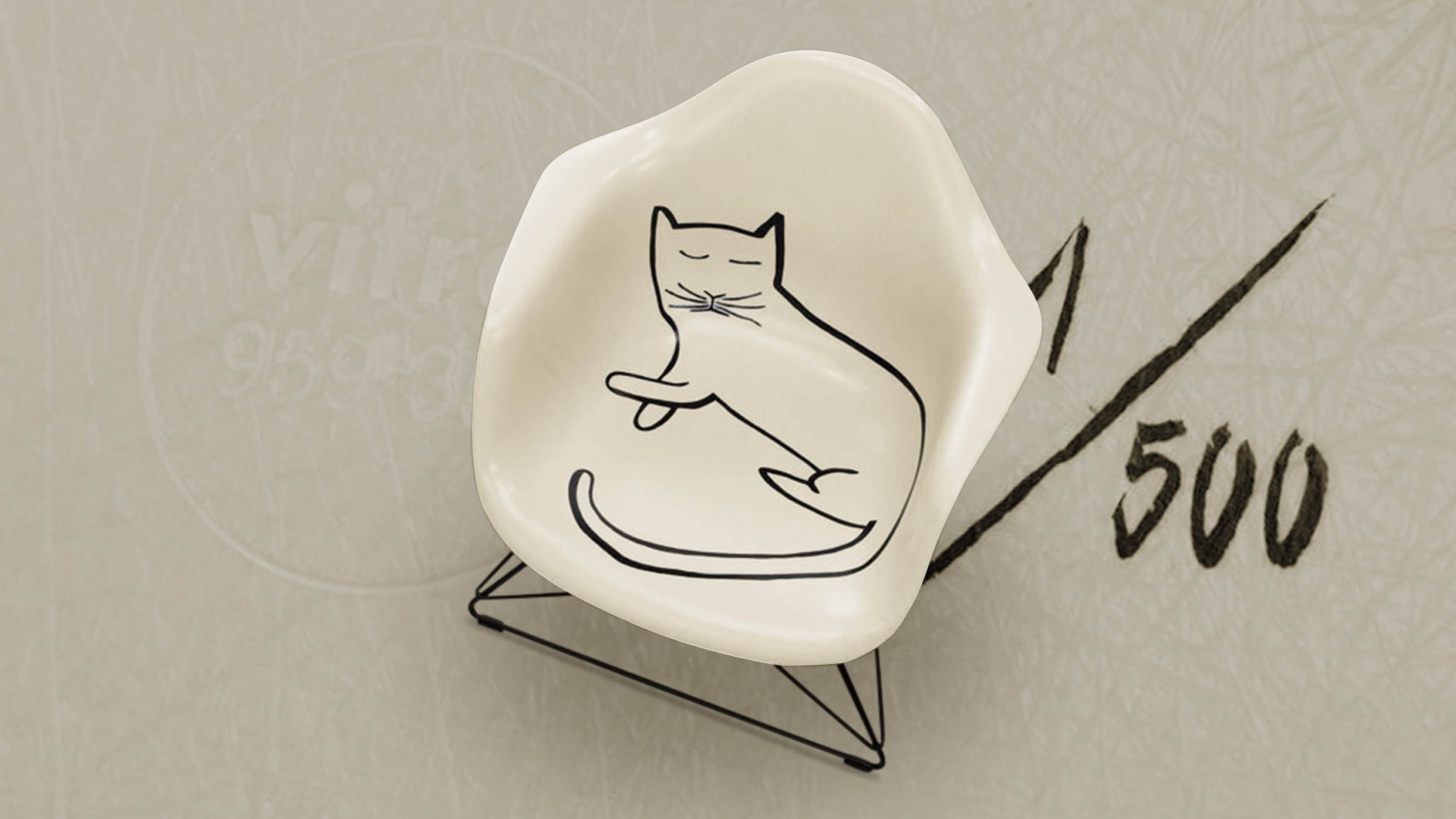 Vitra launches a Saul Steinberg embellished Eames fiberglass chair