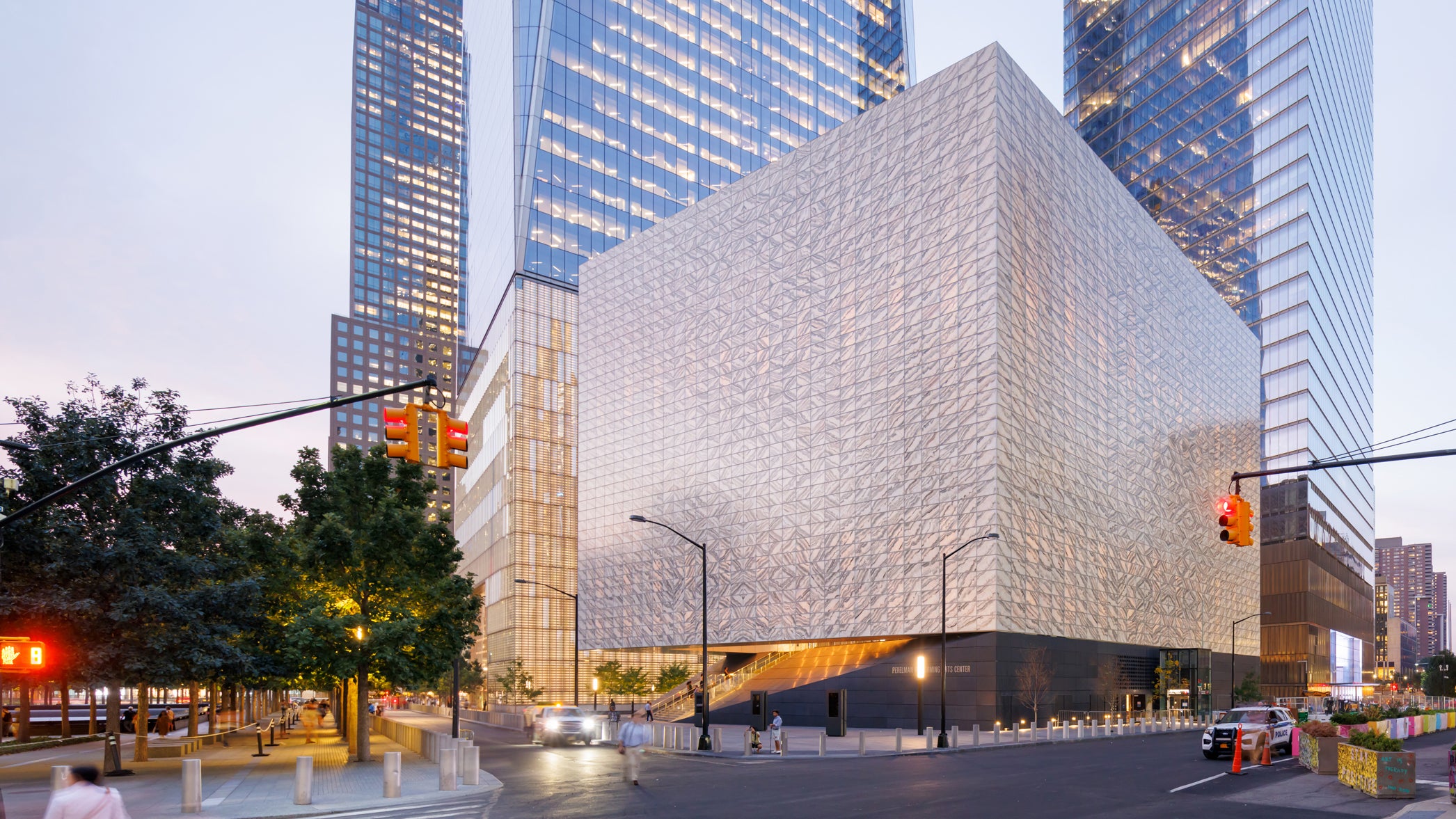 Inside the Perelman Performing Arts Center, Ground Zero's new glowing cube