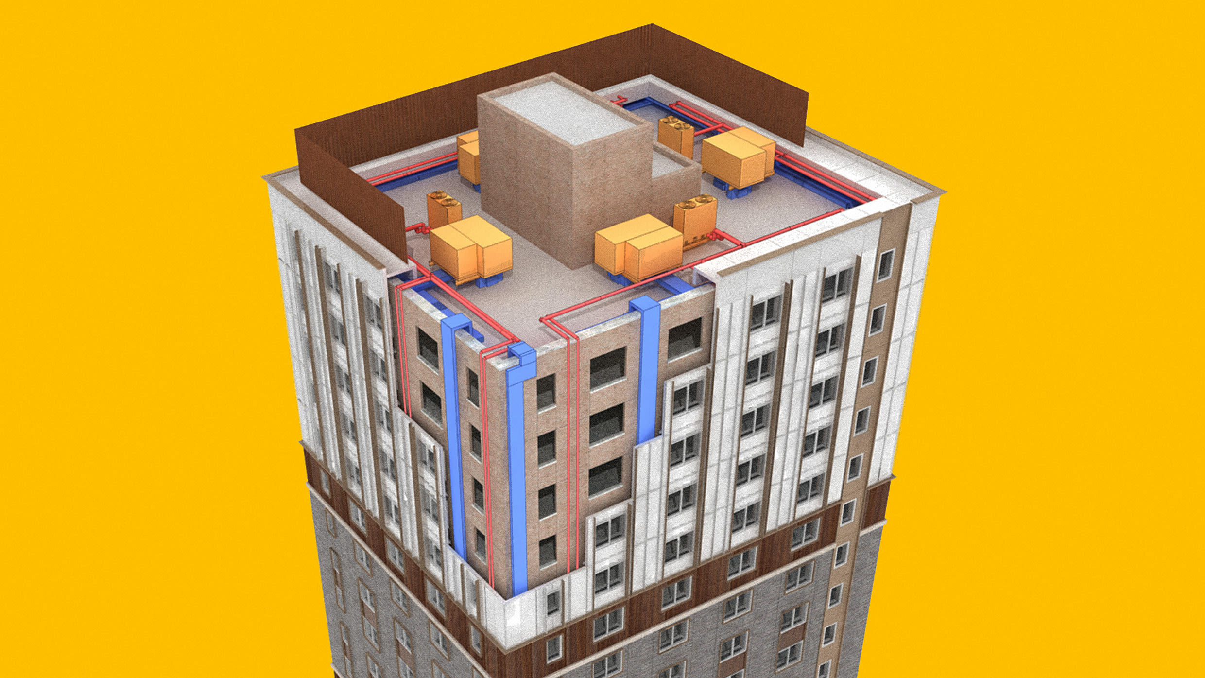 These sleek panels make apartment buildings more energy efficient