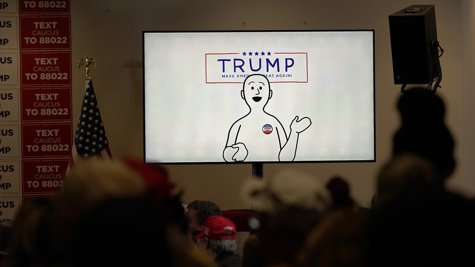 Trump tries to win Iowa caucuses with animated character named Marlon