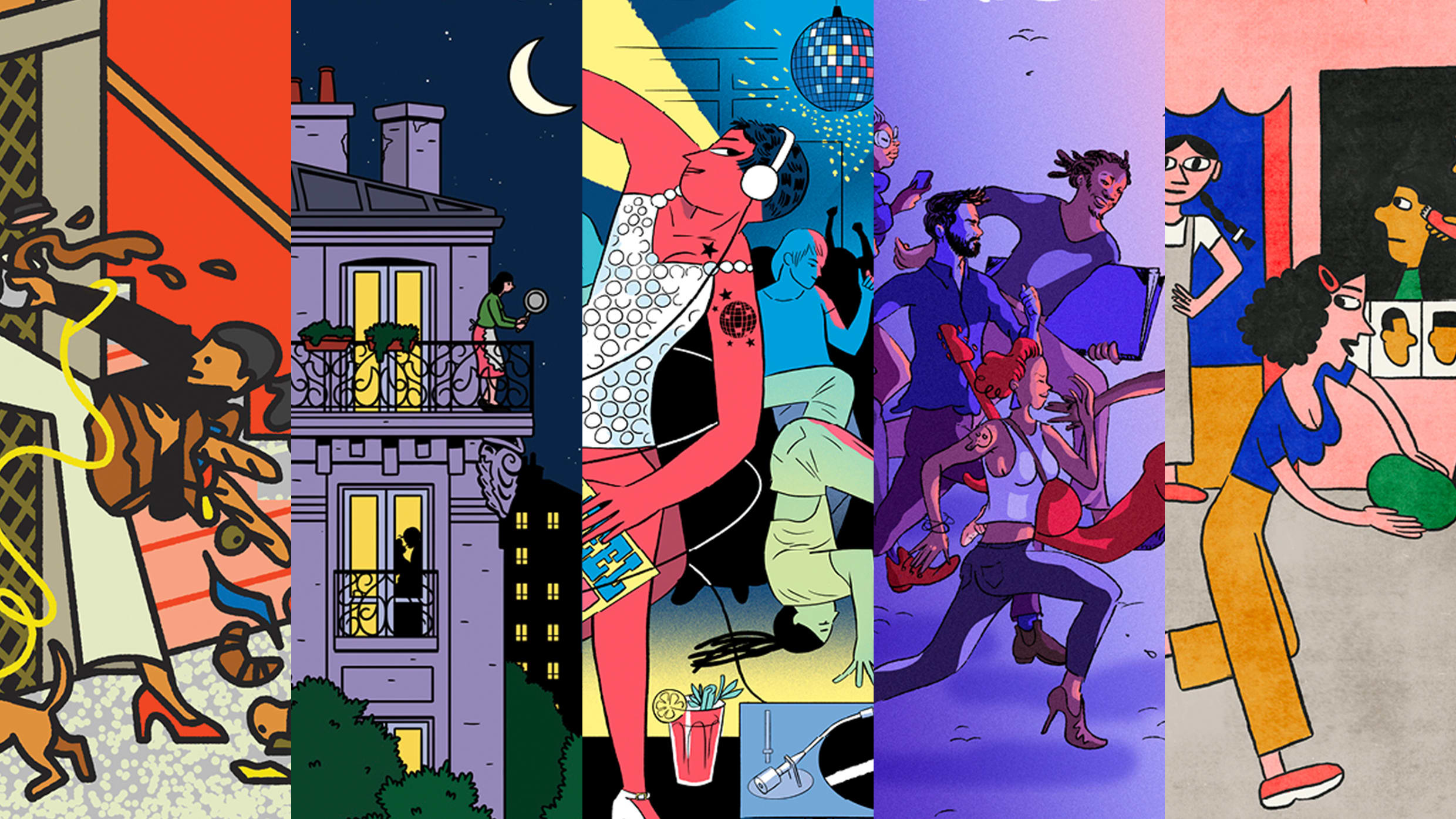 These charming illustrations turn Paris into a giant Olympic playground