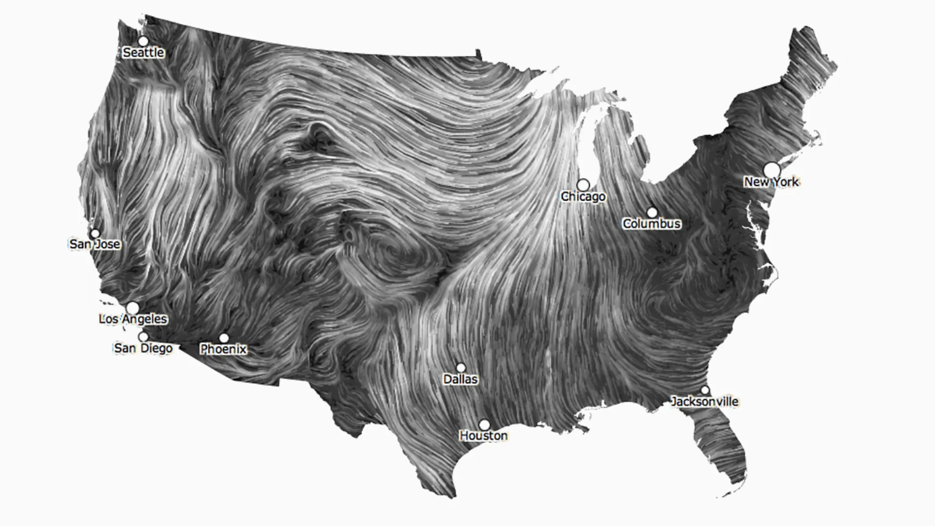 A Mesmerizing Visualization Of Wind In The U.S. - Fast Company