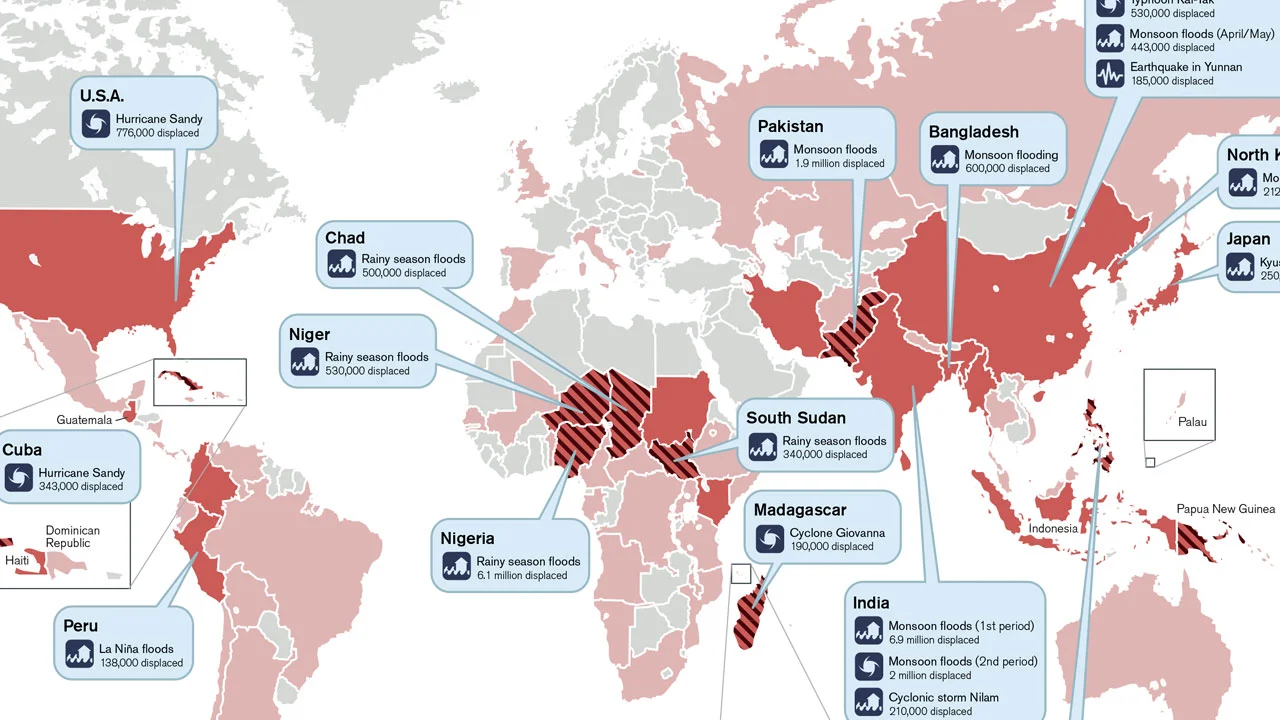 Mapping The 31 Million People Displaced By Natural Disasters So Far ...