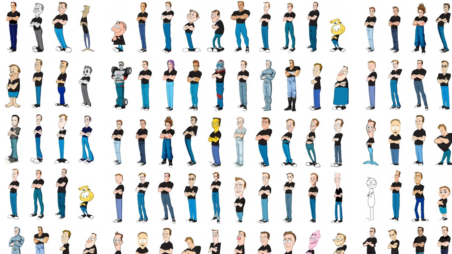 An Animator's Self-Portrait, In 100 Different Cartoon Styles - Fast Company
