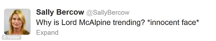 Politician's Wife Sally Bercow Set To Be Sued By Lord McAlpine Over ...